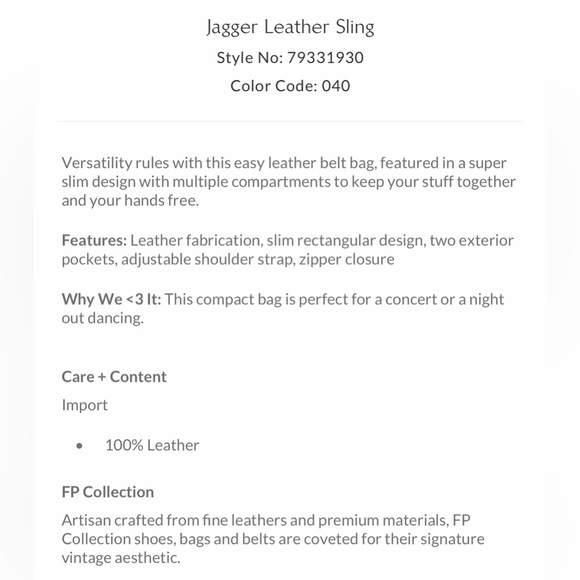 Free People | Bags | Nwt Free People Jagger Leather Sling Bag | Poshmark